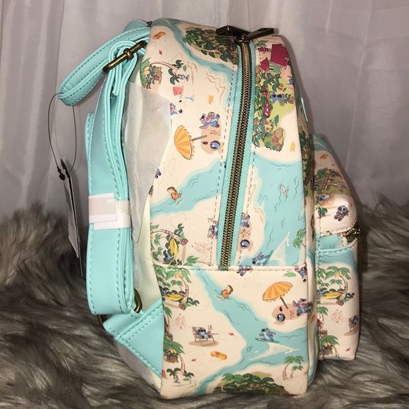 Hot Topic | Bags | Nwt Disney Lilo Stitch Island Map Loungefly Mini ...
